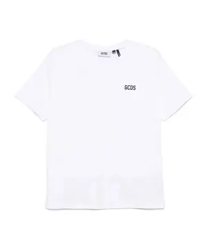 Gcds Low Bond Logo-print T-shirt - Whiteblack