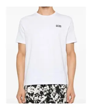Gcds Low Bond Logo-print T-shirt - Whiteblack