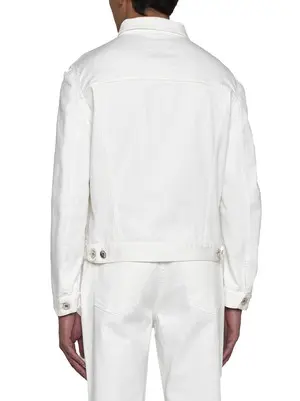 Brunello Cucinelli Buttoned Slim-fit Denim Jacket - White