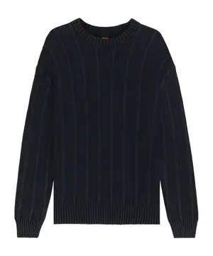 Hugo Boss Ribbed Crew Neck Sweater - Black