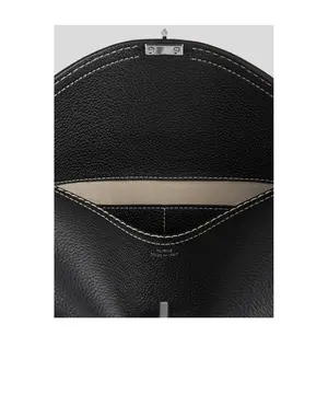 TOTEME Logo Plaque Foldover Top Handle Bag - Black