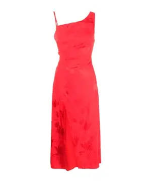 For Love & Lemons Asymmetrical Floral Jacquard Dress
