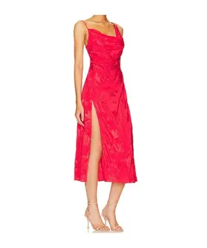 For Love & Lemons Asymmetrical Floral Jacquard Dress