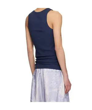 Versace Embroidered Logo Sleeveless Top