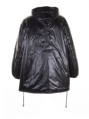 Saint Laurent Logo Embossed Drawstring Jacket - Black