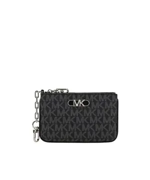 Michael Kors Monogram Logo-plaque Wallet - Black