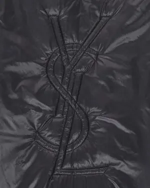 Saint Laurent Half-zip Hooded Jacket With Quilted Cassandre Logo - Black