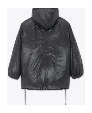 Saint Laurent Half-zip Hooded Jacket With Quilted Cassandre Logo - No