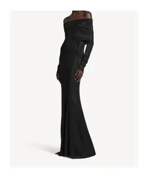 Balenciaga Off-shoulder Maxi Dress - Black