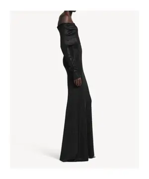 Balenciaga Off-shoulder Maxi Dress - Black