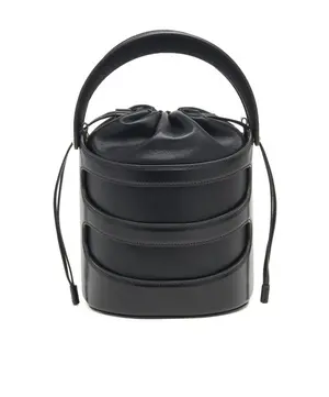 Alexander McQueen Logo Printed Drawstring Bucket Bag