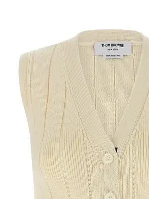 Thom Browne Ribbed V-neck Vest