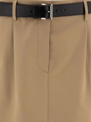 Prada Belted Pleated Mini Skirt - Rope Ash