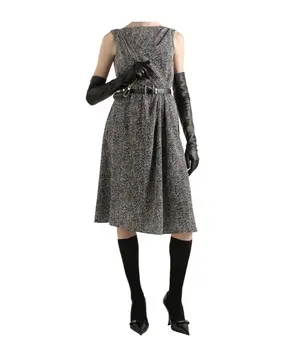 Dolce & Gabbana Sleeveless Herringbone Midi Dress - Multi-color