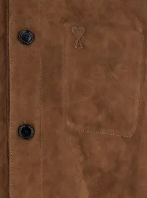 AMI Paris Logo Detailed Button-up Jacket
