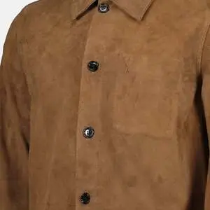 AMI Paris Logo Detailed Button-up Jacket - Hazelnut