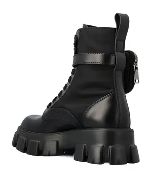 Prada Lace-up High Side Boots With Detachable Pouch