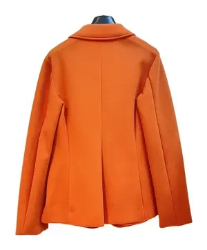 Max Mara Tailored Suit Coat With Notched Lapel - Orange