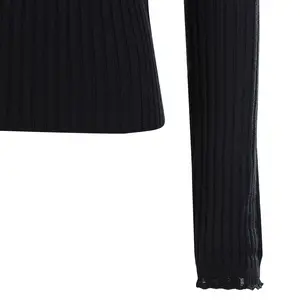 Chloé High-neck Ribbed Jumper With Scalloped Trim