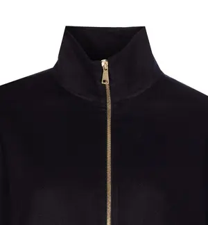 Fabiana Filippi Zip-up Double Coat With Stand-up Collar - Black