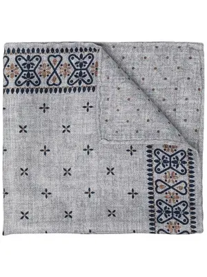 Brunello Cucinelli Geometric-print Pocket Square