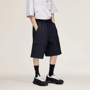 Y3 Wide Leg Cargo Shorts - Black