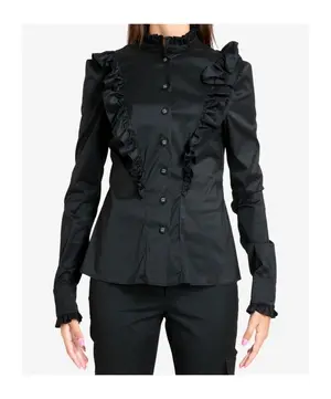 Philosophy Di Lorenzo Serafini Ruffled High Neck Shirt - Black