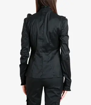 Philosophy Di Lorenzo Serafini Ruffled High Neck Shirt - Black