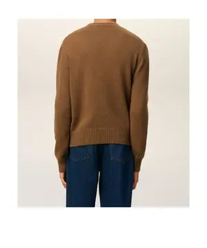 AMI Paris De Coeur Crew Neck Sweater - Brown