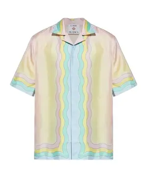 Casablanca Short-sleeved Satin Shirt - Nude