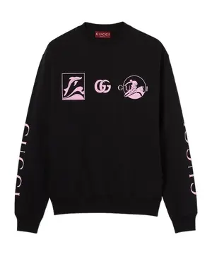 Gucci Printed Cotton Sweatshirt - Black