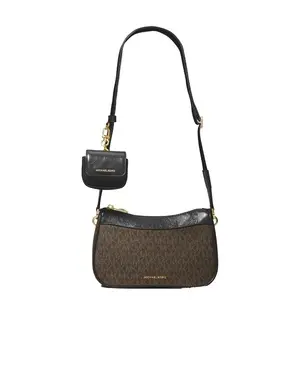 Michael Kors Jet Set Logo Lettering Medium Crossbody Bag - Black