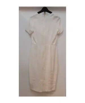 Max Mara V-neck Short Sleeve Dress - Nude