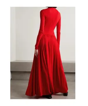 Proenza Schouler Long Sleeve Pleated Maxi Dress