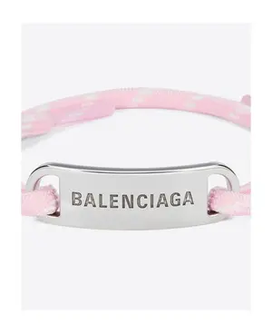 Balenciaga Logo Plaque Shoelace Bracelet