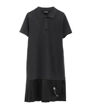Balenciaga Pin Detailed Short Sleeve Dress - Black