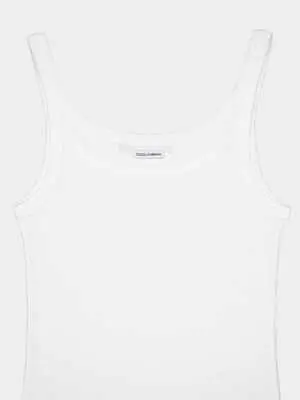 Dolce & Gabbana Crewneck Tank Top With Logo Patch - No