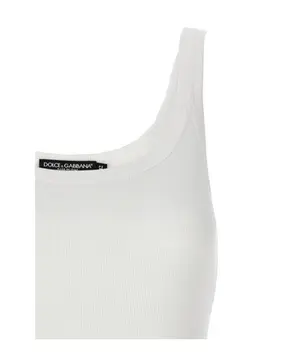 Dolce & Gabbana Crewneck Tank Top With Logo Patch - No