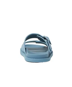 Fendi Nubuck Leather Ff Motif Sandals - Light Blue