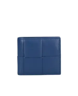 Bottega Veneta Double Fold Knitted Purse - Blue