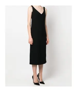 N.21 Sleeveless V-neck Ruched-strap Midi Dress