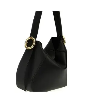 LANVIN Logo Embossed Melodie Hobo Bag