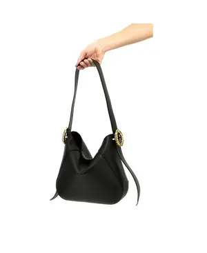 LANVIN Logo Embossed Melodie Hobo Bag