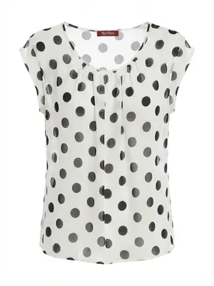 Max Mara Polka Dot Crew Neck Top