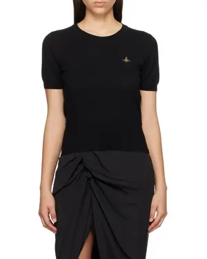 VIVIENNE WESTWOOD Bea Orb Embroidered Knitted Top