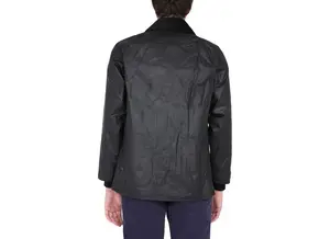 Barbour Embroidered Logo Cotton Wax Effect Jacket - Black