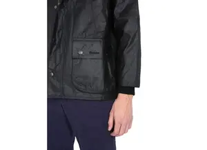 Barbour Embroidered Logo Cotton Wax Effect Jacket - Black
