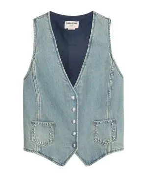 Zadig&Voltaire Sleeveless Embellished Denim Vest