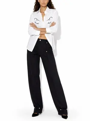 JEAN PAUL GAULTIER Long Sleeve Printed Shirt With Lapel - No