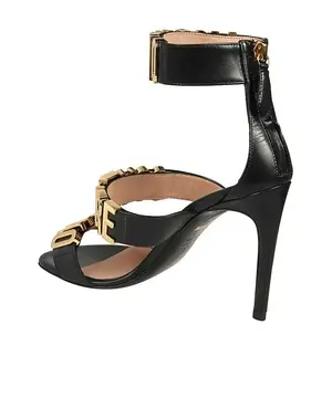 Moschino Open-toed High-heeled Sandals With Logo Detailing